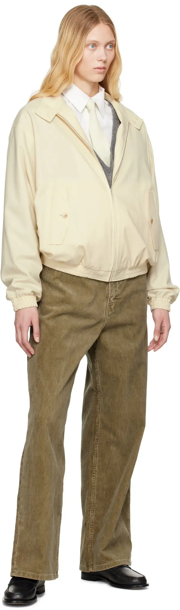 AURALEE FINX CORDUROY SHIRT KHAKI